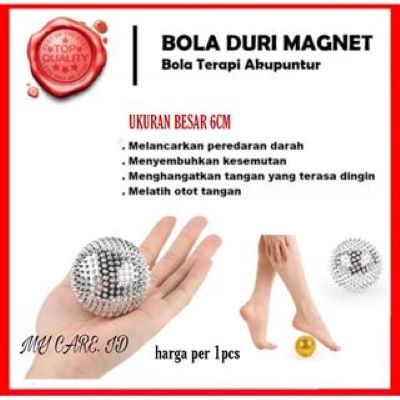 Bola Duri Magnet ukuran Besar 6cm Terapi Kesehatan Pijat Tangan ...