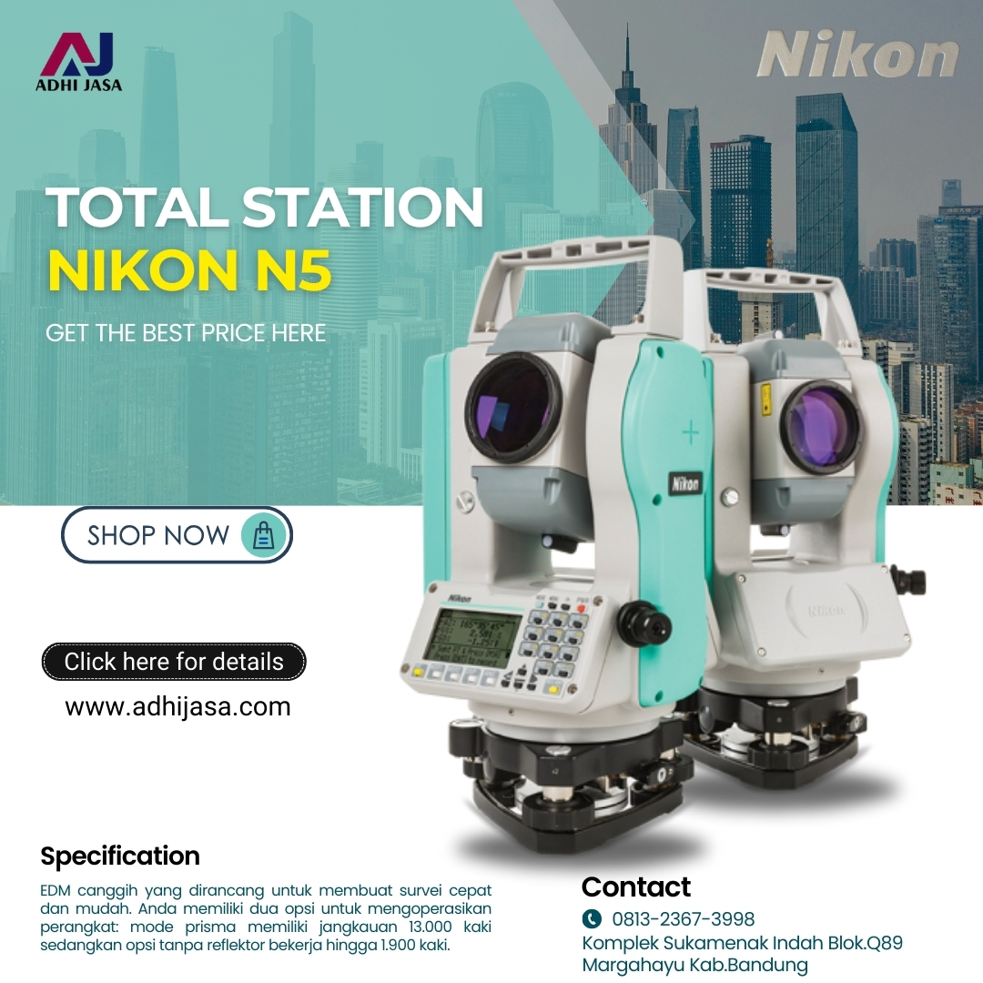 Total Station Laser Nikon N5 Original product Garansi Resmi CX ES GM IM ...