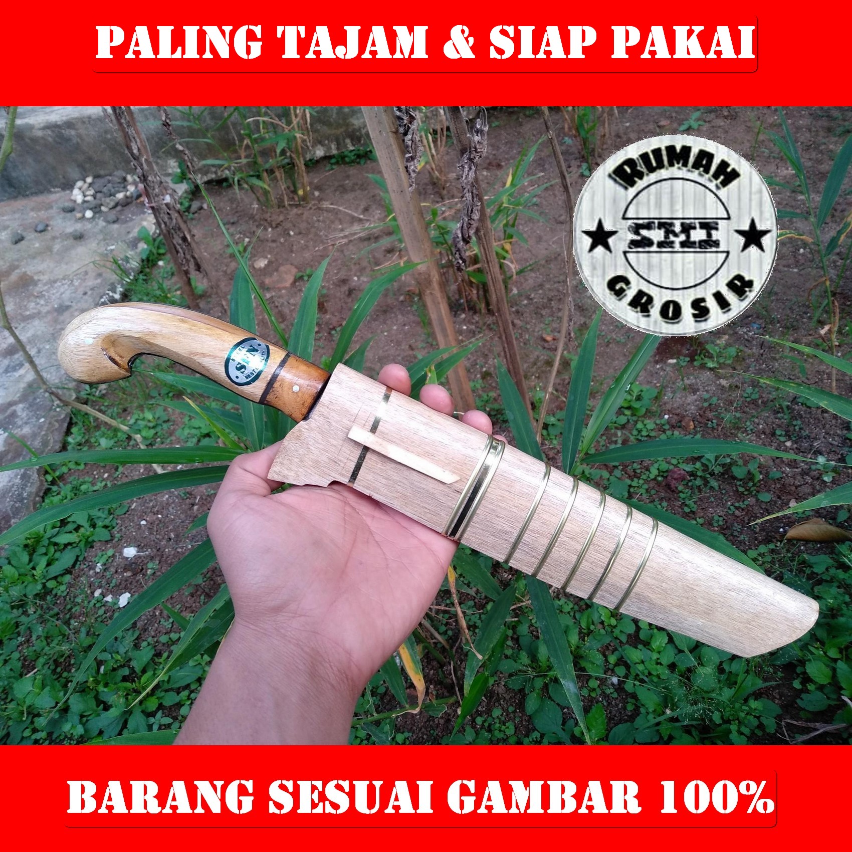 GOLOK Mini GOLOK Tebas SFN Full Tank Kayu Jati | Lazada Indonesia