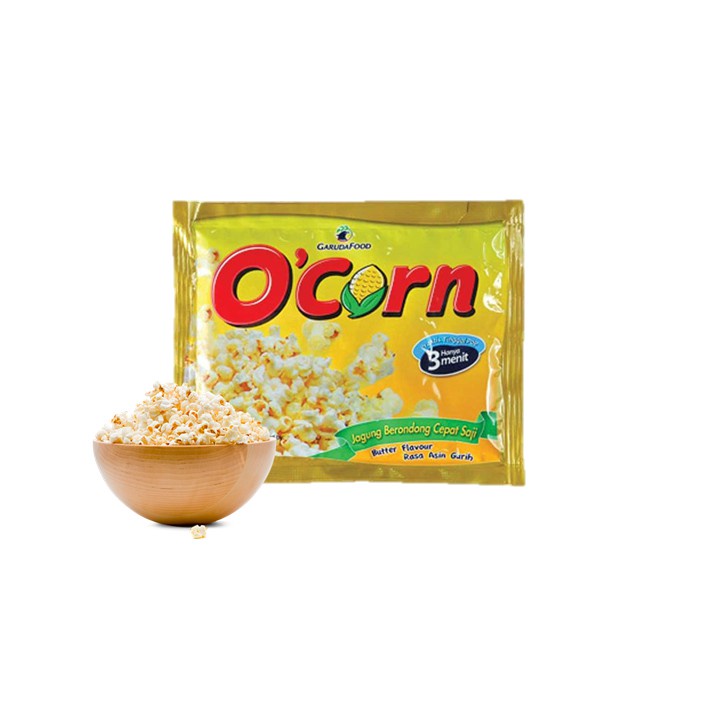 Garuda O'Corn Instant Rasa Butter 40 dan 80 gr gr popcorn instant / pop ...