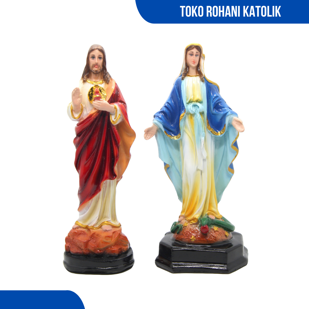 SET PATUNG MARIA DAN YESUS 25 CM / SET PATUNG BUNDA MARIA DAN YESUS ...