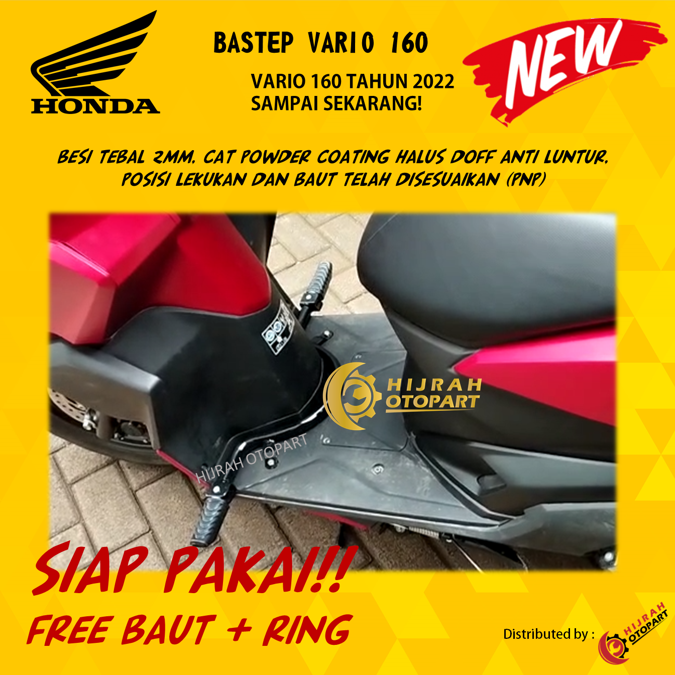 [VARIO 160] BASTEP / BARSTEP / BORDES / PIJAKAN KAKI MATIC VARIO 160 ...