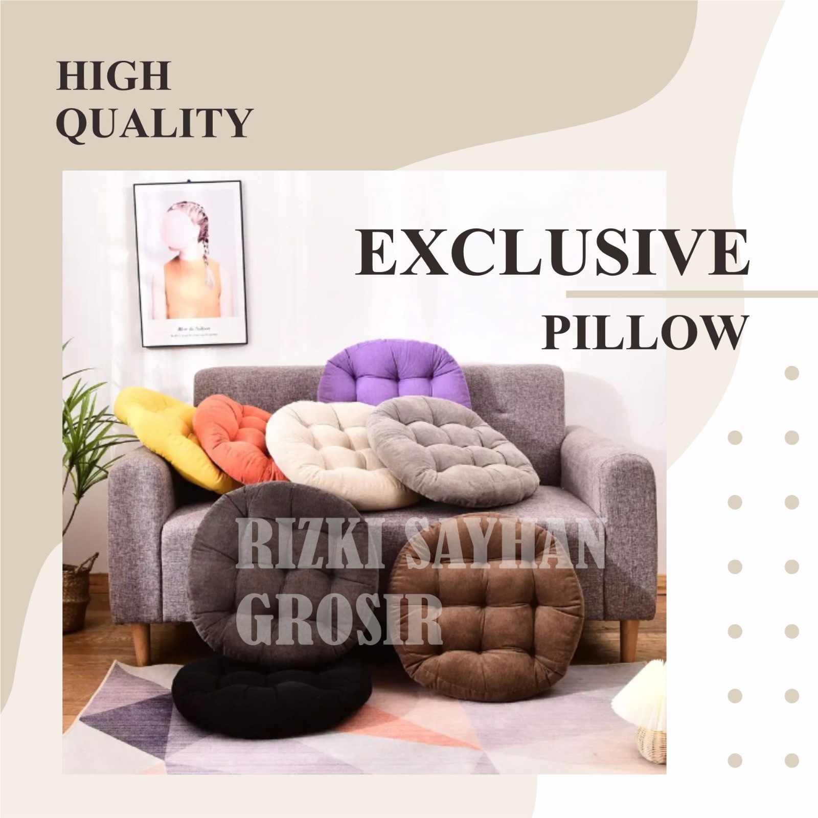 GRATIS ONGKIR!!! Bantal duduk bulat-bantal duduk bundar besar empuk ...