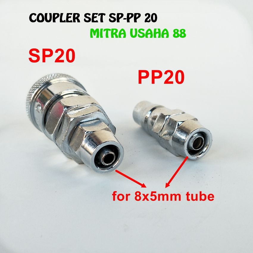 M.U 88 SET Quick Coupler Nepel Sambungan Angin Kompresor SP20 Dan PP20 ...