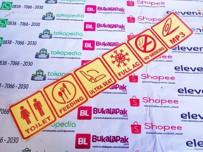 STIKER STICKER MOBIL FASILITAS BIS BUS TRUCK TRUK TREK FULL AC TOILET ...