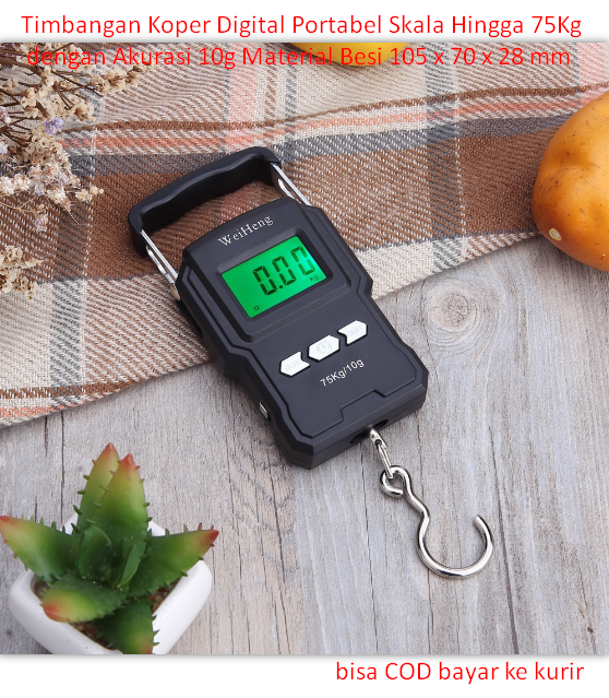 Timbangan Koper Digital Portabel Skala Hingga 75Kg dengan Akurasi 10g ...