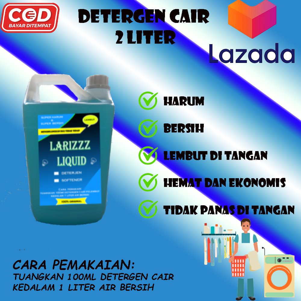 PROMO deterjen cair 5 liter blue cocok untuk keperluan rumah tangga ...