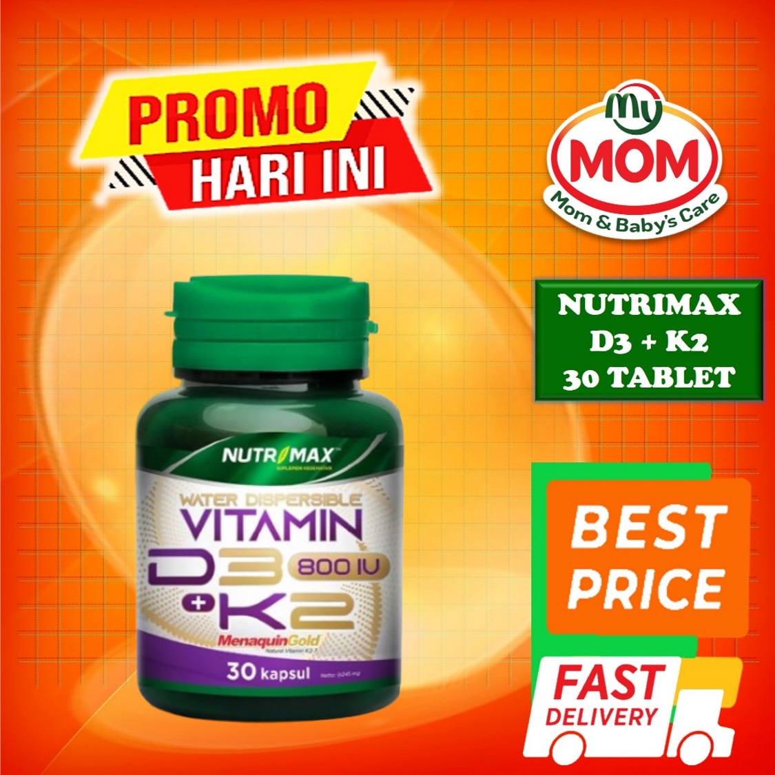 NUTRIMAX Vitamin D3 + K2 800 IU Isi 30 Tablet - Vitamin Kesehatan Tulang Gigi - Osteoporosis ...