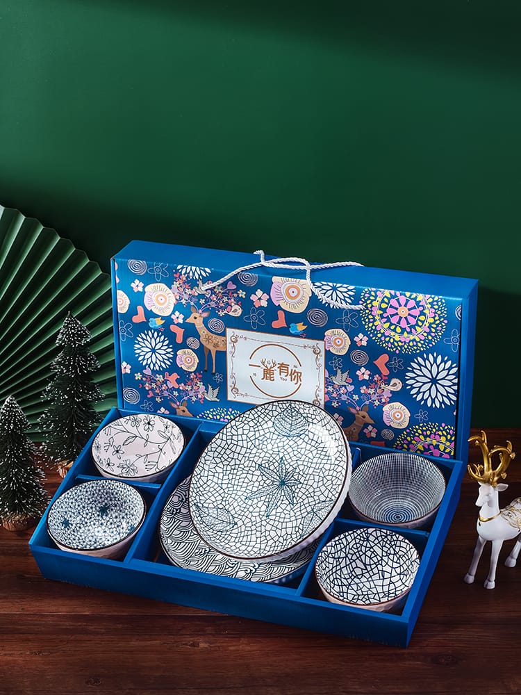 Ceramic Tableware Set / Alat Makan Mangkok Sup Keramik Sumpit Hampers ...