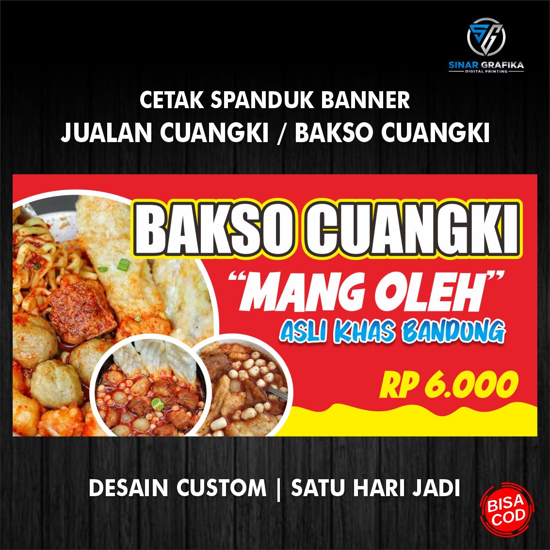Spanduk Banner Bakso Cuangki / Banner Jualan Cuanki| Bisa Request ...