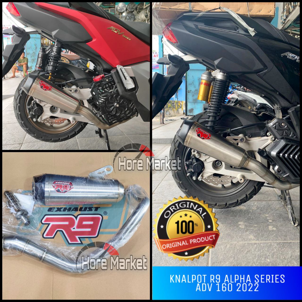 KNALPOT R9 ALPHA SERIES ADV 160 2022 ORIGINAL KNALPOT R9 ADV 160 CC ...