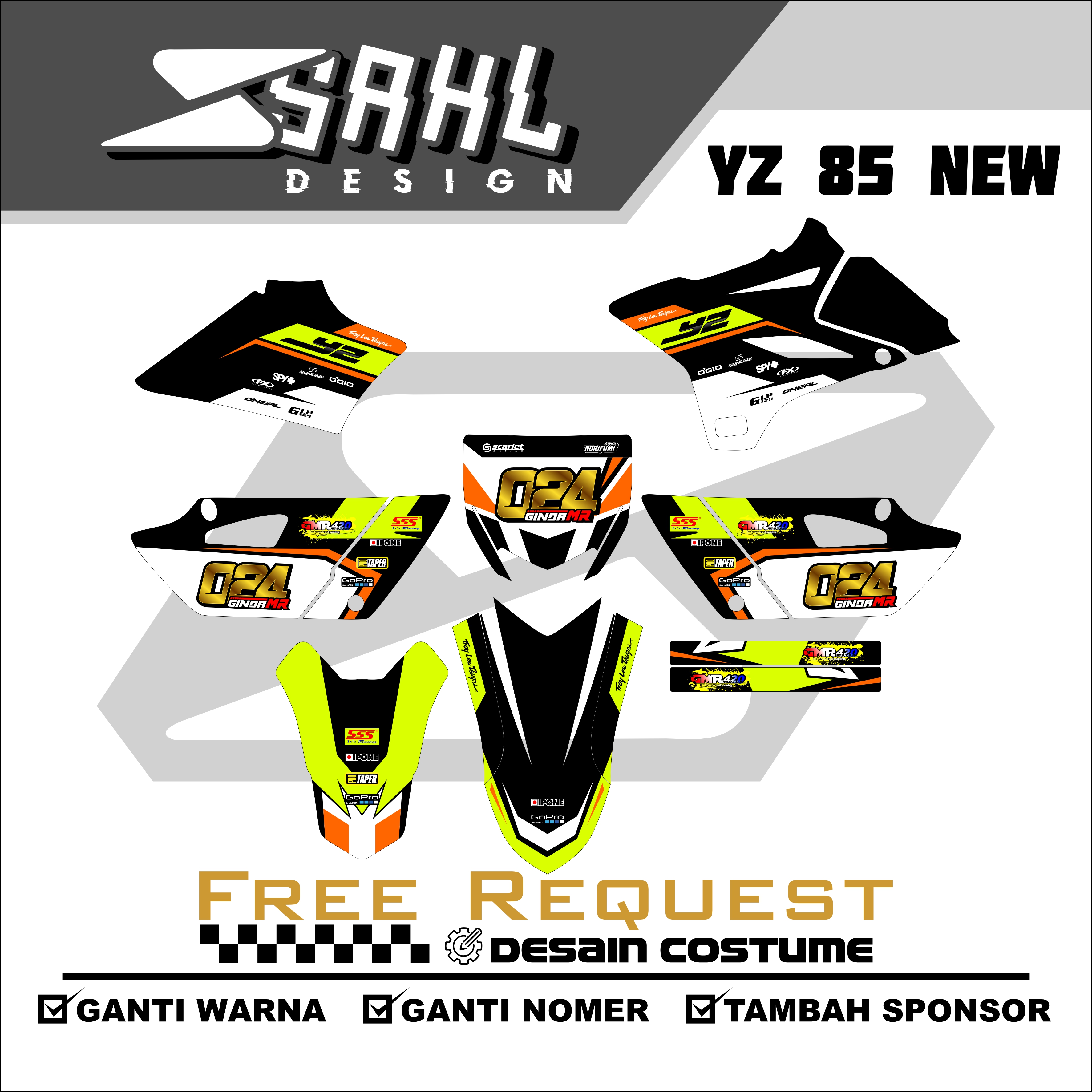 Decal Yz 85 New Bebek Standar Decal Stiker Yz 85 Decal Sticker Yz 85 ...