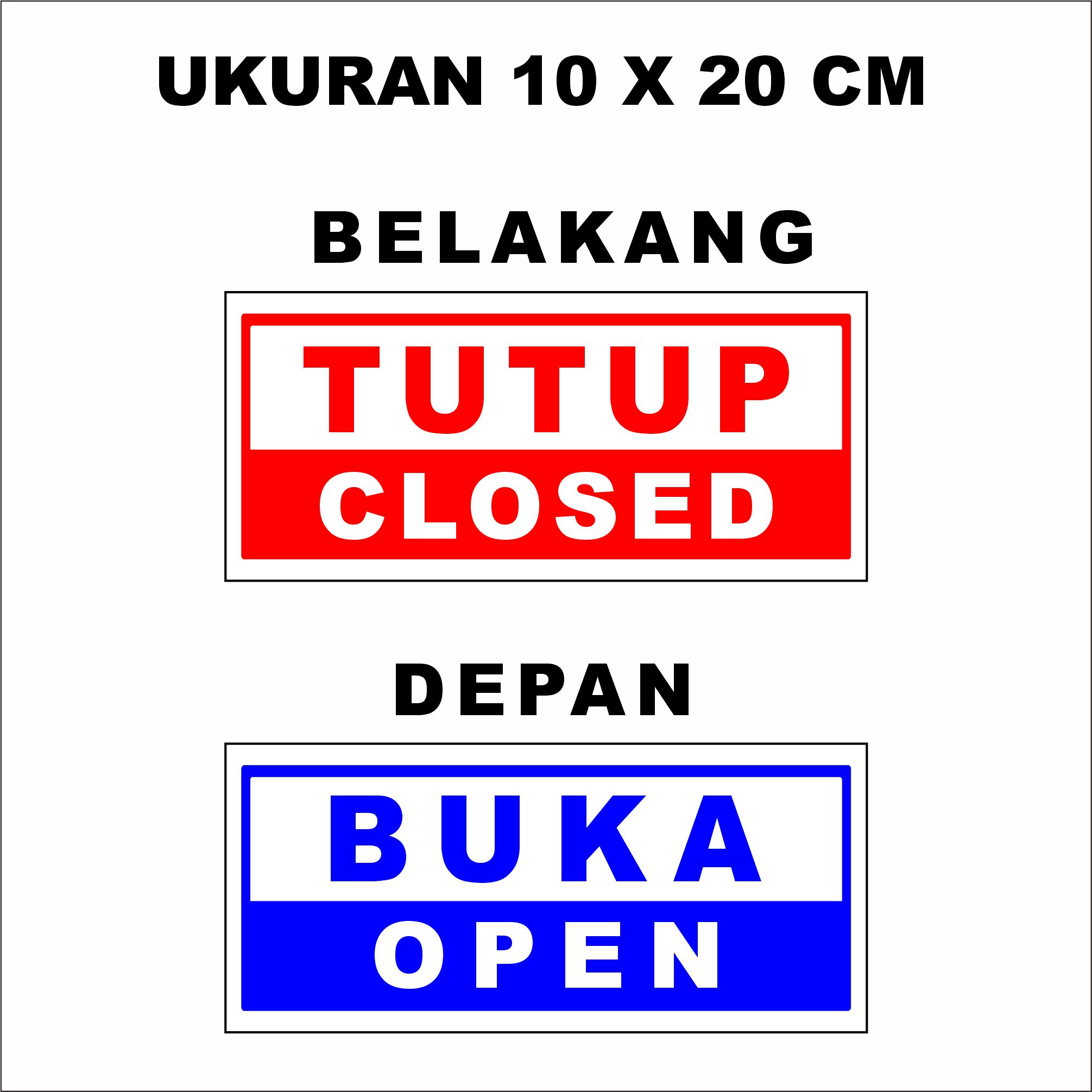 Buka Tutup Sign Akrilik Tanda Toko Kantor Warung Open Closed | Lazada ...