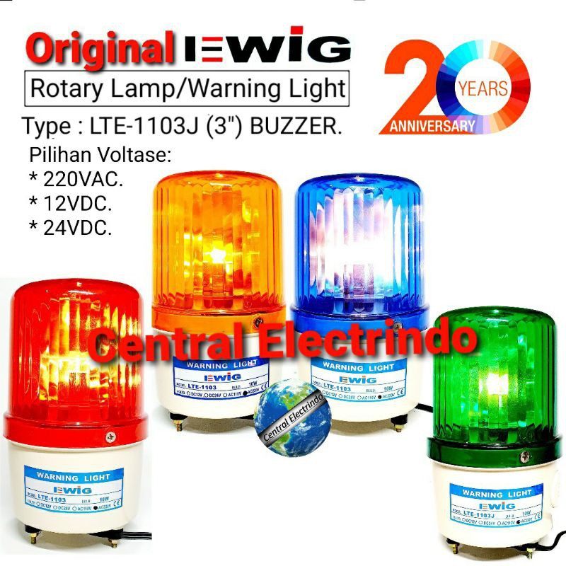 Lampu Rotary Warning Light LTE-1103J (3") Buzzer EWIG. | Lazada Indonesia