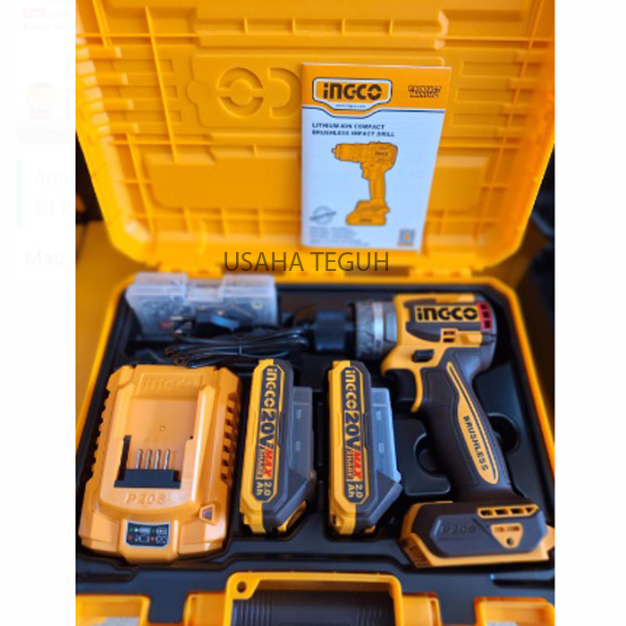 CIDLI20602 Cordless Bor Impact Baterei Beton Brushless 13mm 20V Ingco ...