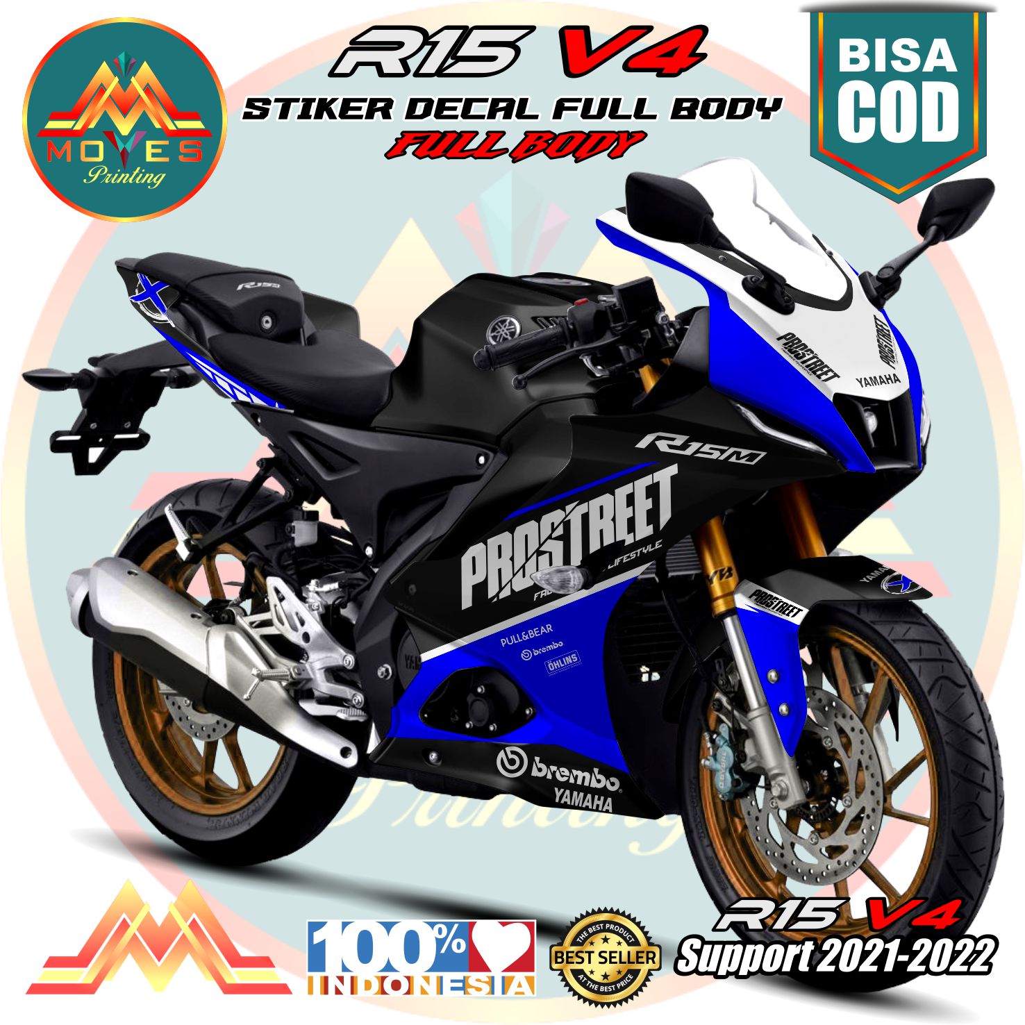 ⭐⭐⭐⭐⭐BISA COD / BAYAR DI TEMPAT. stiker r 15 v4 decal stiker motor r 15 ...