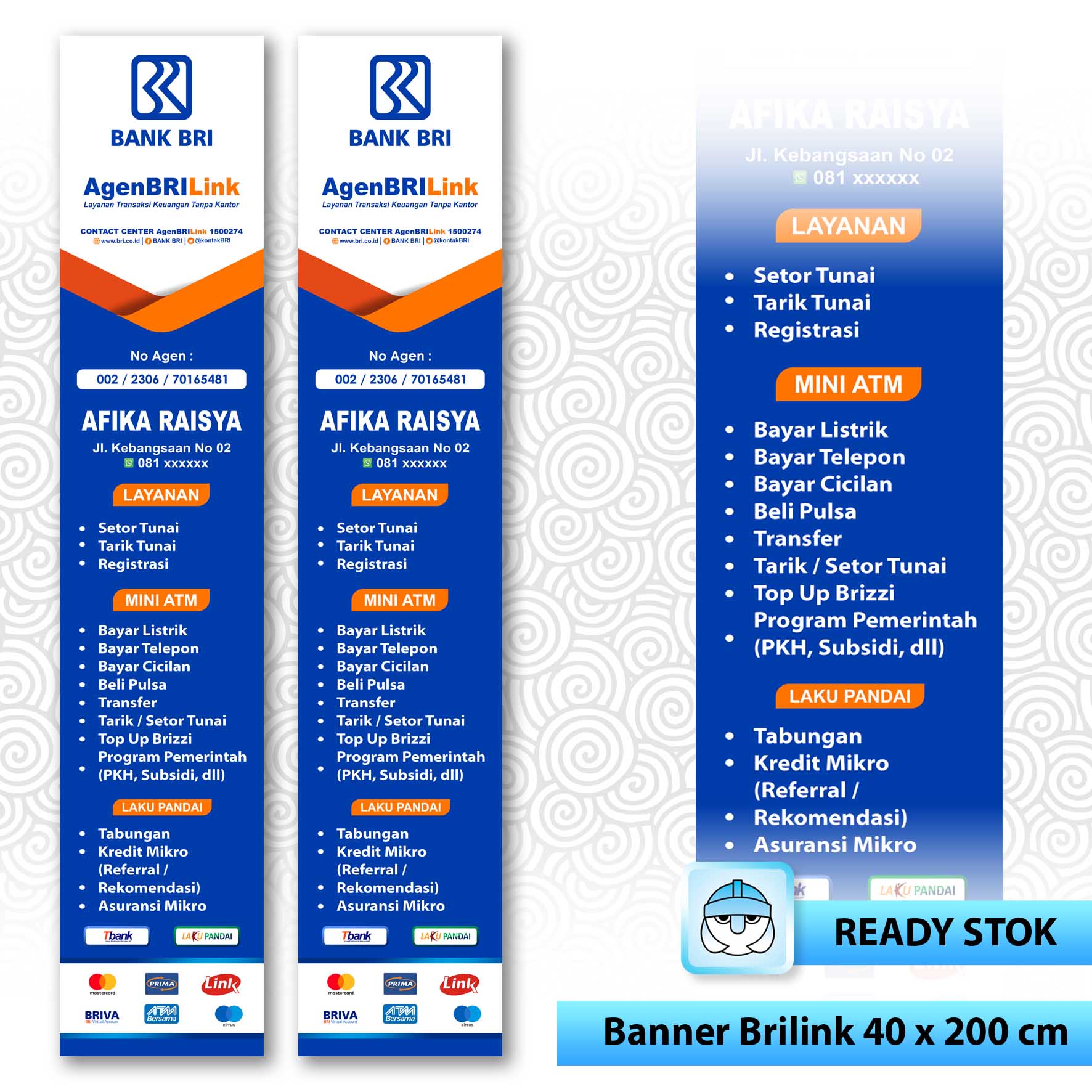 SPANDUK BANNER BRI BRILINK PANJANG UKURAN 40X200 CM | Lazada Indonesia