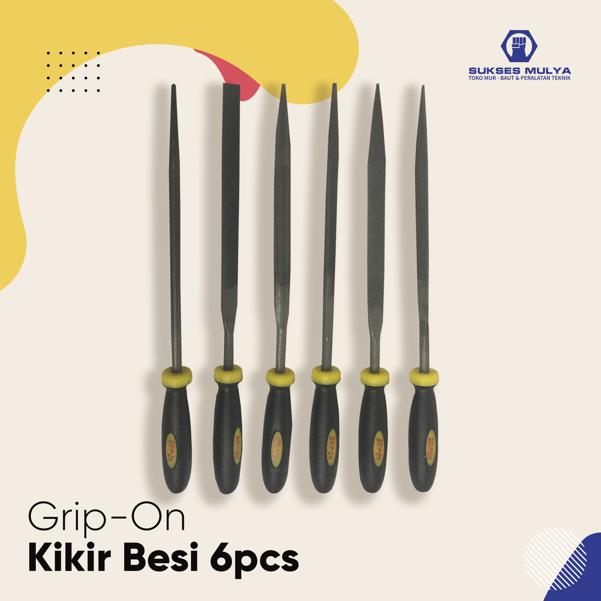 GRIP ON Kikir Set 6 pcs Kikir Halus / Kikir Besi Set 4" | Lazada Indonesia