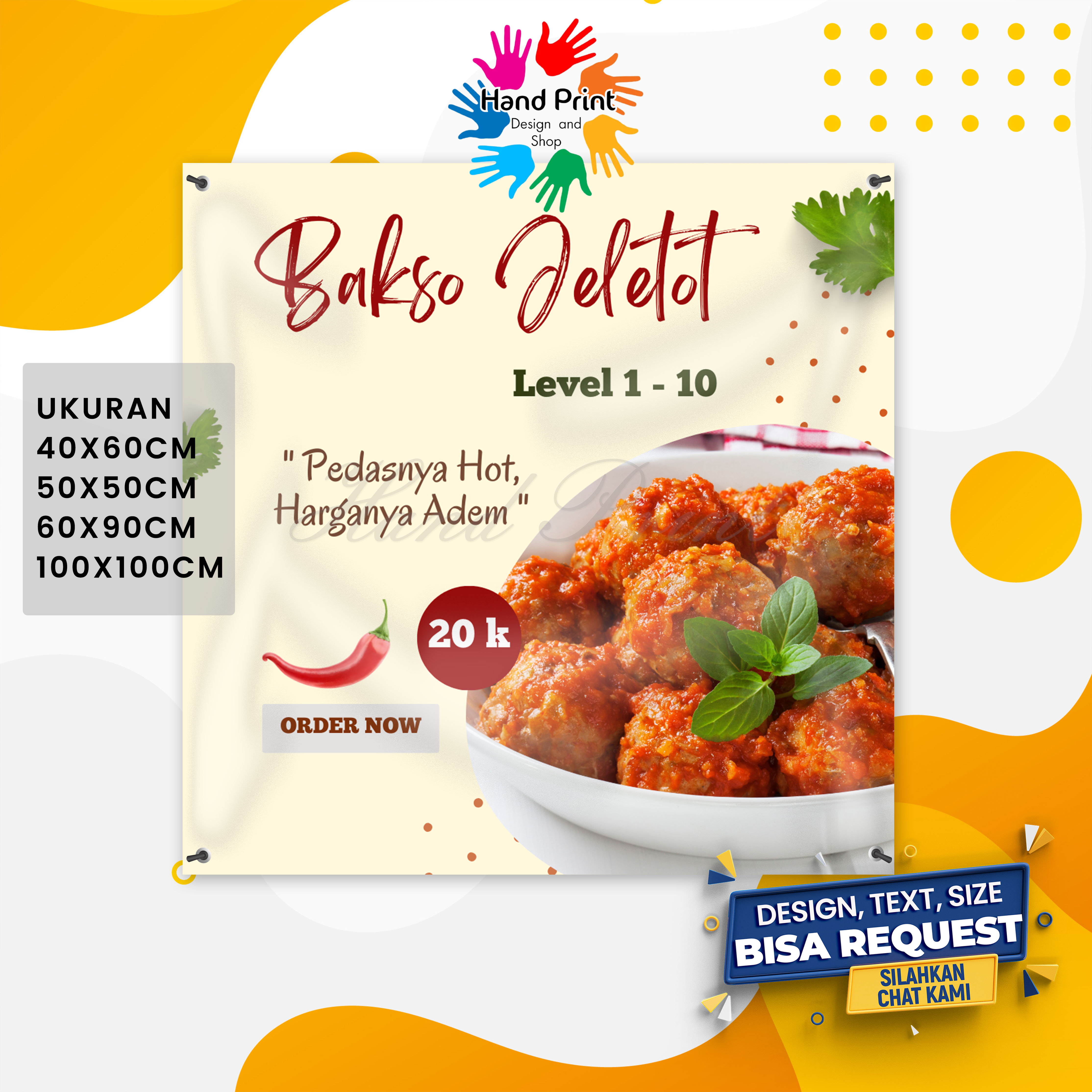 Cetak Spanduk Banner Jualan Bakso Pedas Seblak Pedas Bakso Mercon ...