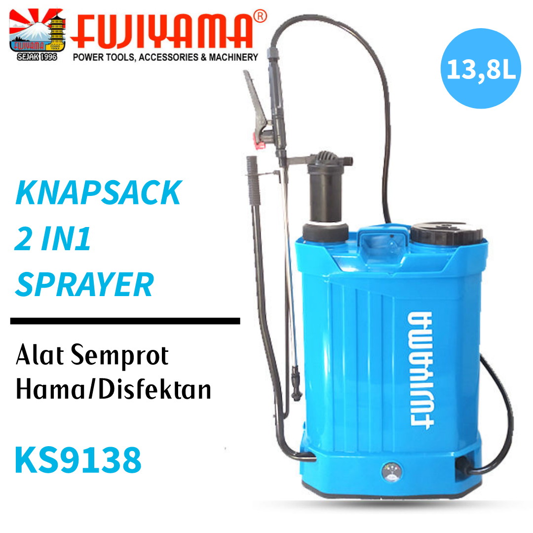 POMPA SPRAYER 13,8-LITER FUJIYAMA MANUAL & ELEKTRIK 2 IN 1 BERGARANSI ...