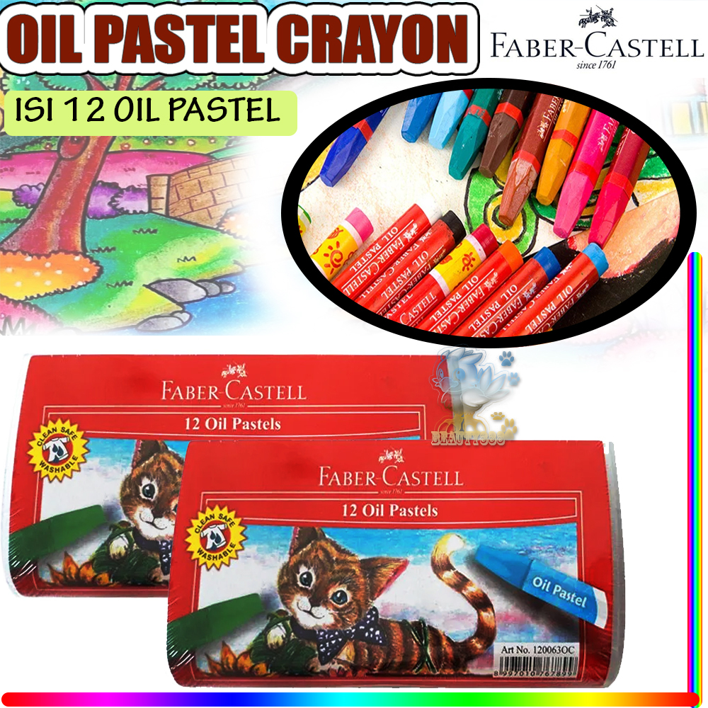 Beauty Faber Castell CRAYON 12 WARNA Oil Pastel Pastels Crayon Krayon ...