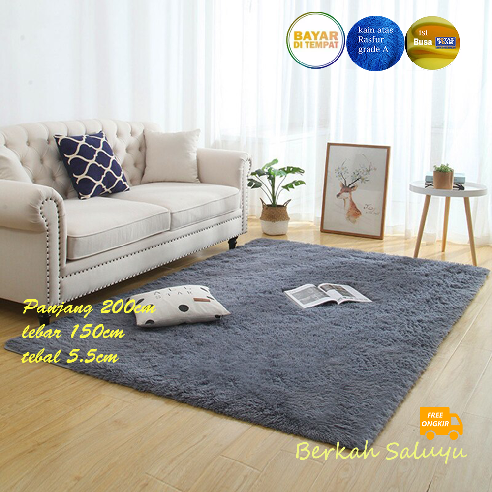 Karpet Bulu Rasfur uk P. 200cm L. 150cm T. 5.5cm | karpet aesthetic ...