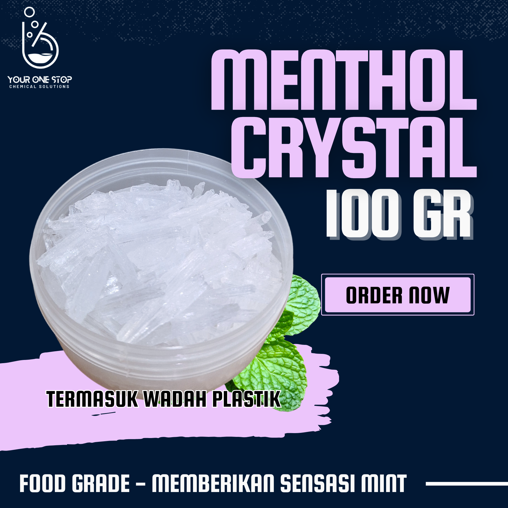 Menthol Crystal 100 Gram - Mentol Kristal Food Grade - Campuran Makanan ...