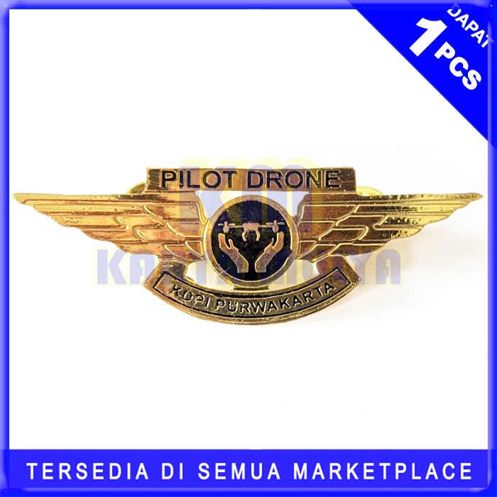 Wing Logo Pilot Drone Bahan Logam Lencana Pilot Drone - KM /1 pcs ...