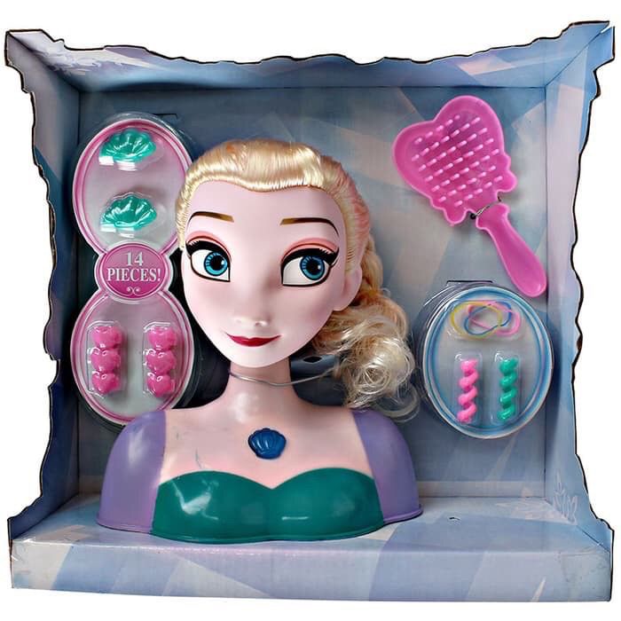 Mainan make up kepala barbie elsa frozen dream hair beauty sisir salon ...