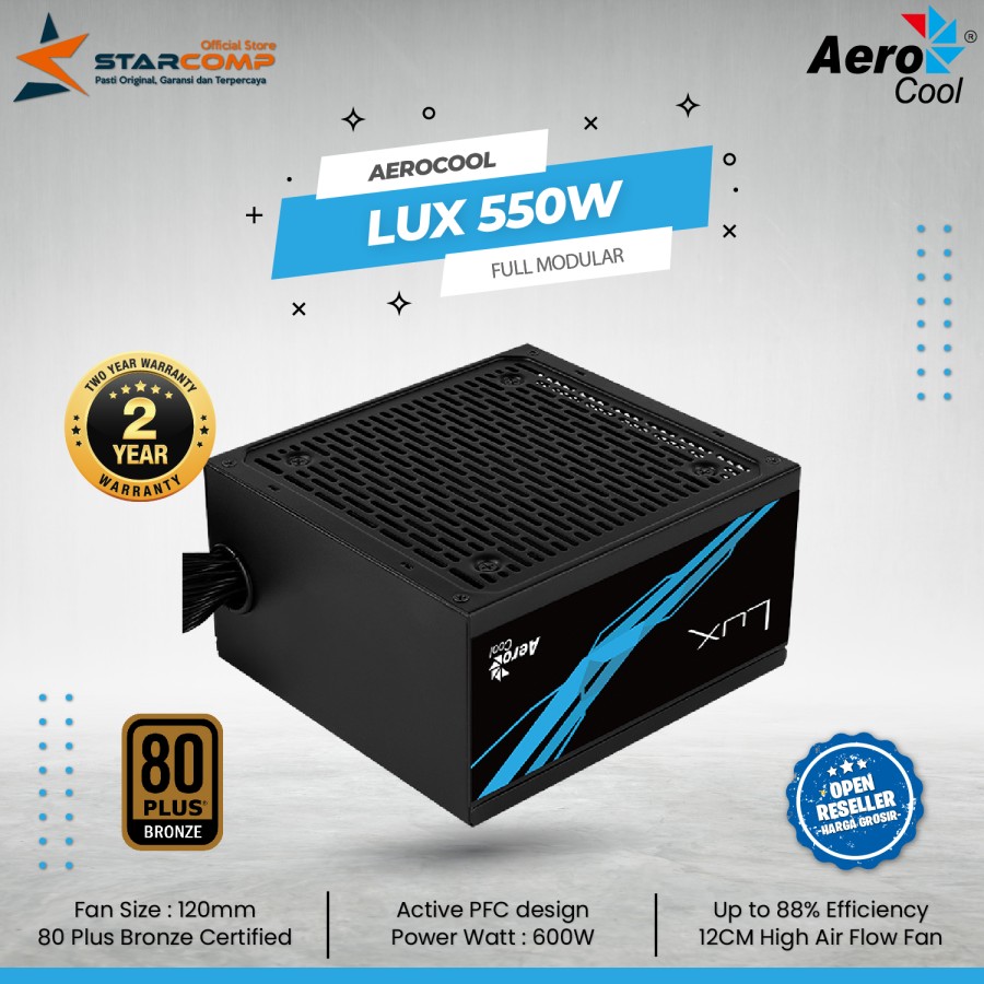 PSU Aerocool LUX 550W 80 Plus Bronze | Lazada Indonesia