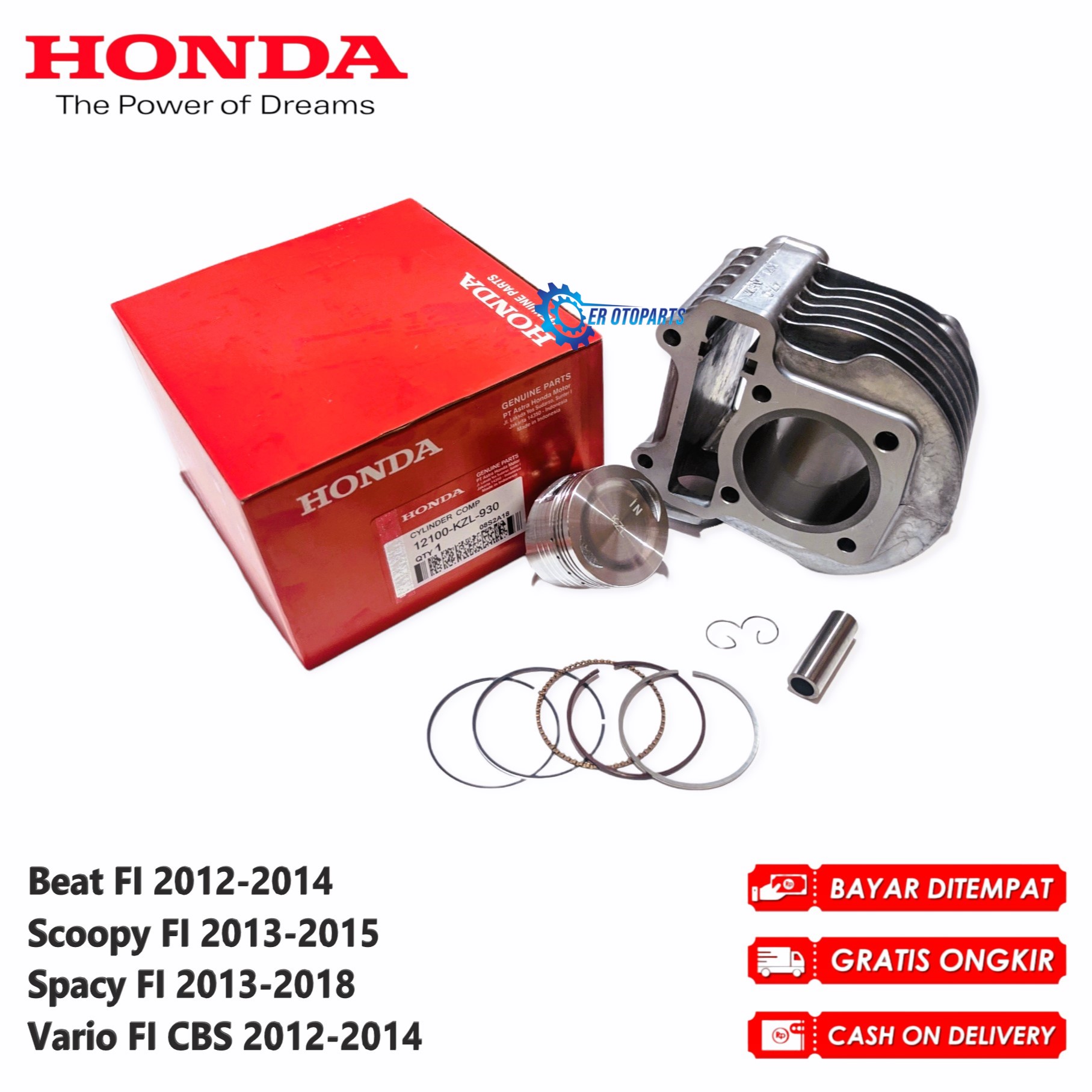 Cilynder Assy Blok Seher Set Piston Kit Beat Fi Scoopy Spacy Fi 2012 ...