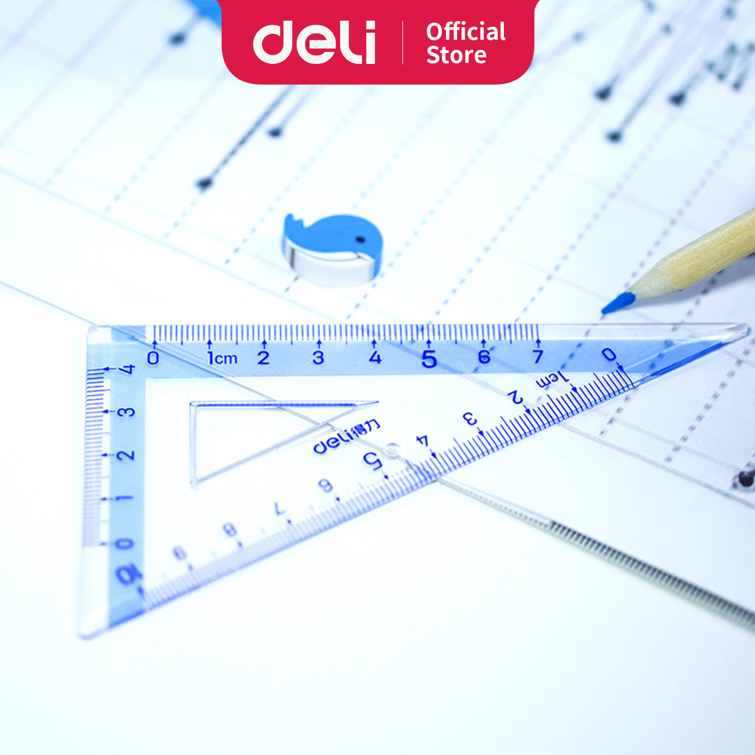 Deli Penggaris Ruler Set Sekolah 4 in 1 Perlengkapan Sekolah 9594 ...