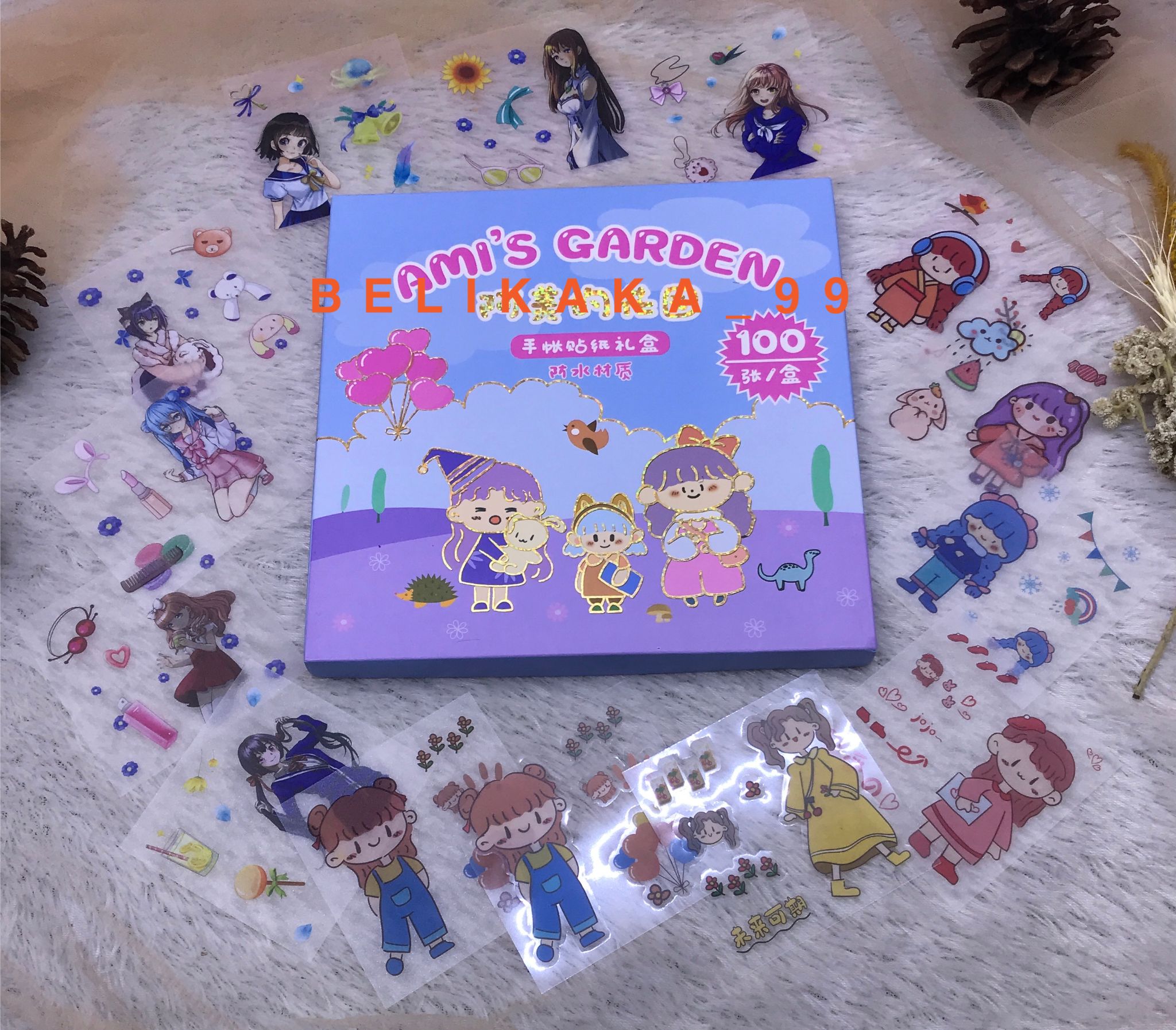 (4 PCS) STICKER AESTHETIC LUCU TRANSPARANT ANTI AIR / STICKER BUKU ...