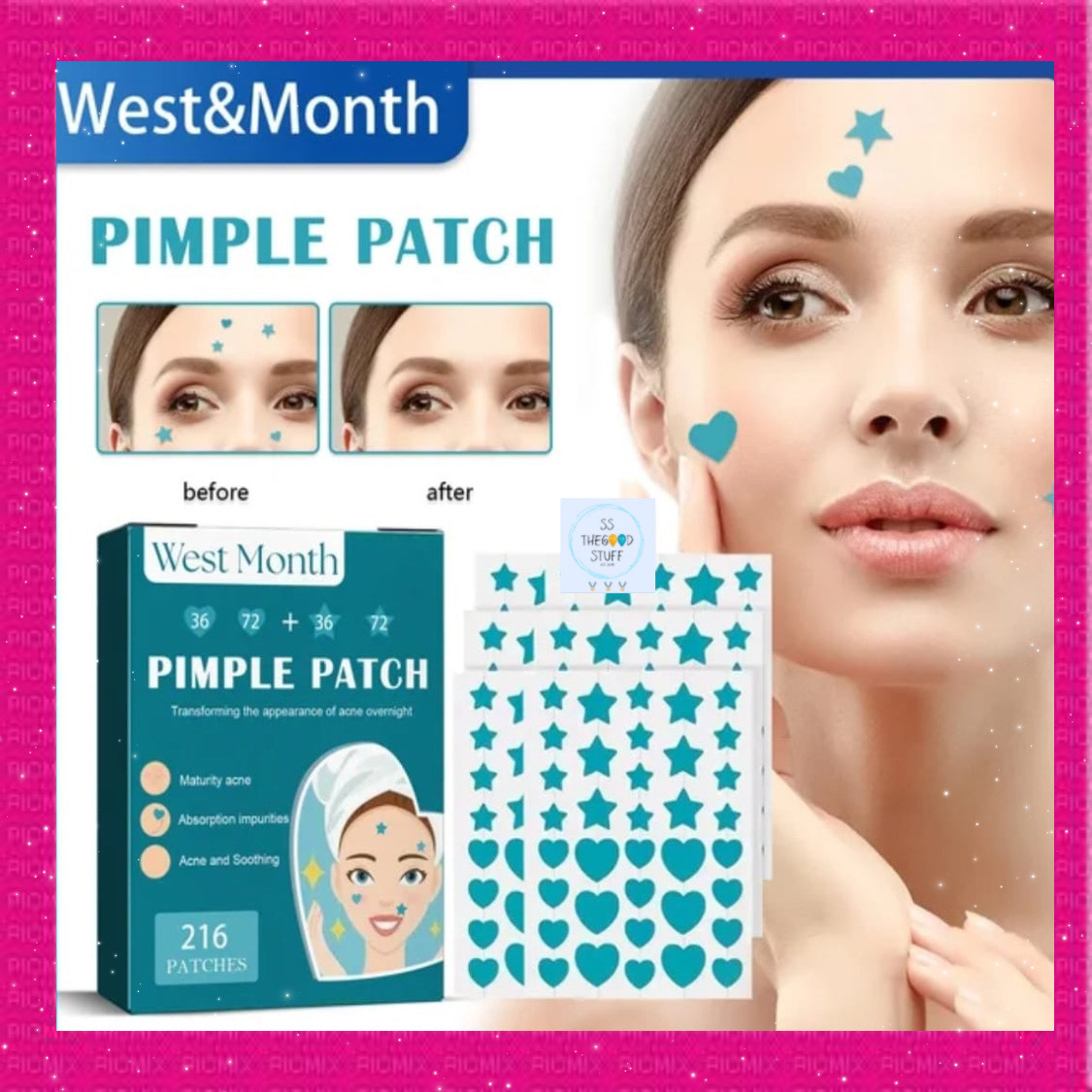 216pcs Colorful Pimple Patch Invisible Pimple Marks Acne Pimple Patch ...
