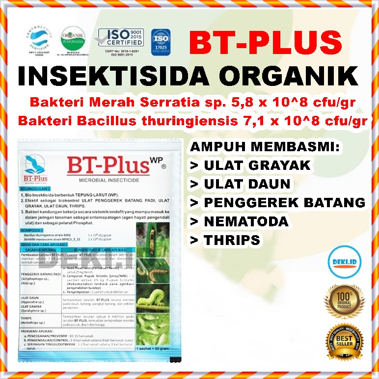 Bio Insektisida Organik BT Plus 50 Gr Bacillus T Bakteri Merah Serratia ...