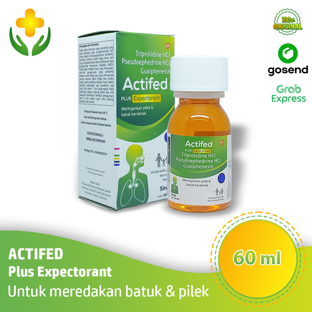Actifed Expectorant Sirup 60 ml Obat Batuk Pilek Flu Actifed Hijau ...