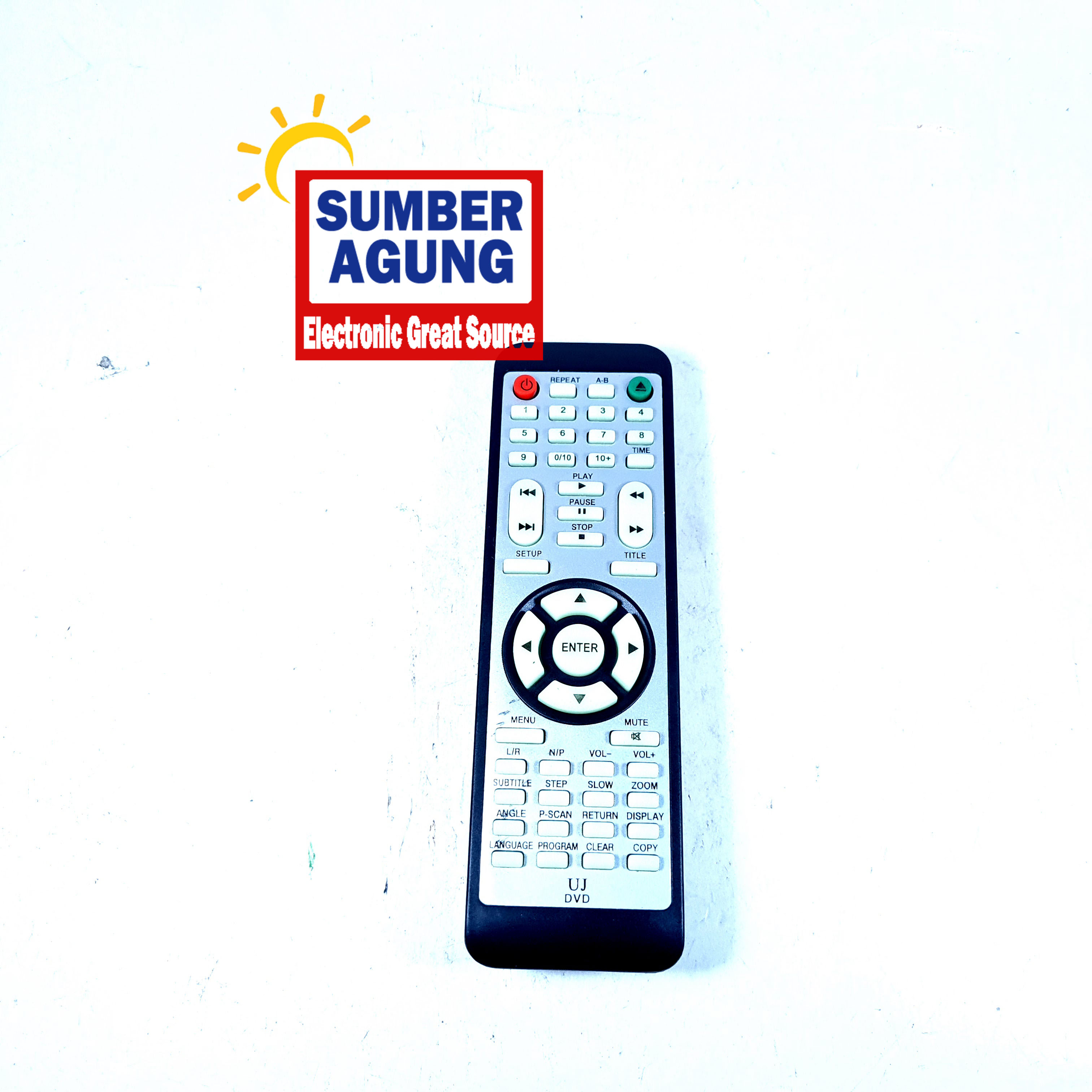 Remot DVD UJ Silver Remote Control Untuk VCD DVD Player Play Pause Stop ...