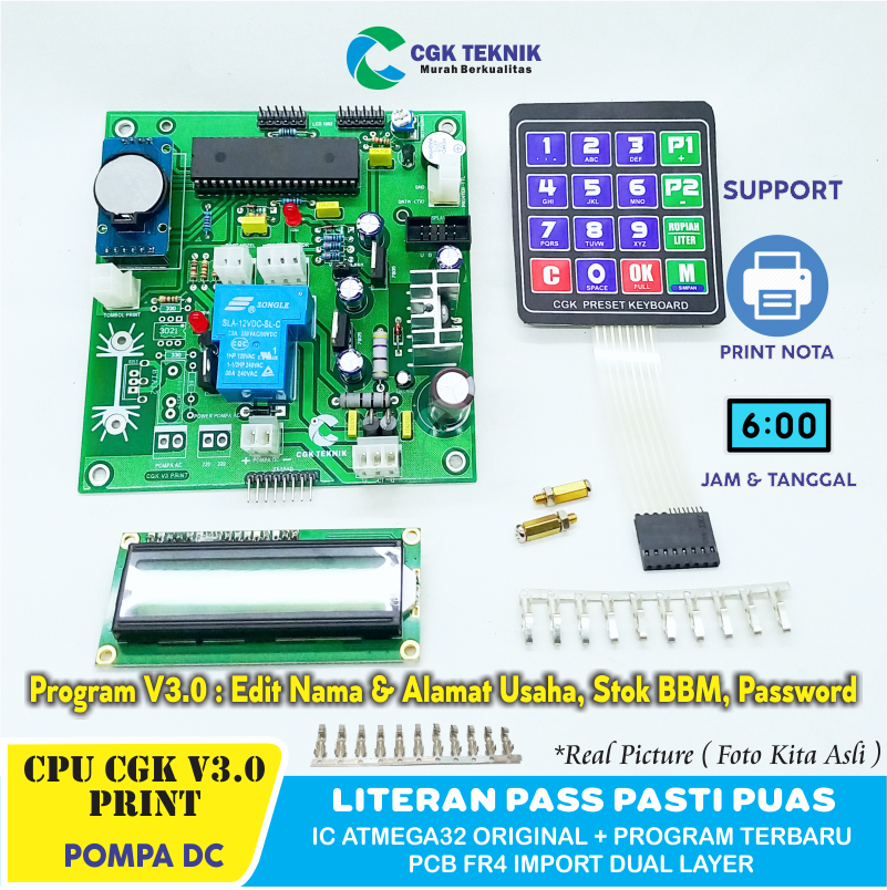 CGK TEKNIK - CPU PERTAMINI POM MINI CGK 3.0 PRINT POMPA DC + KEYPAD MEMBRAN + LCD 1602 | Lazada ...