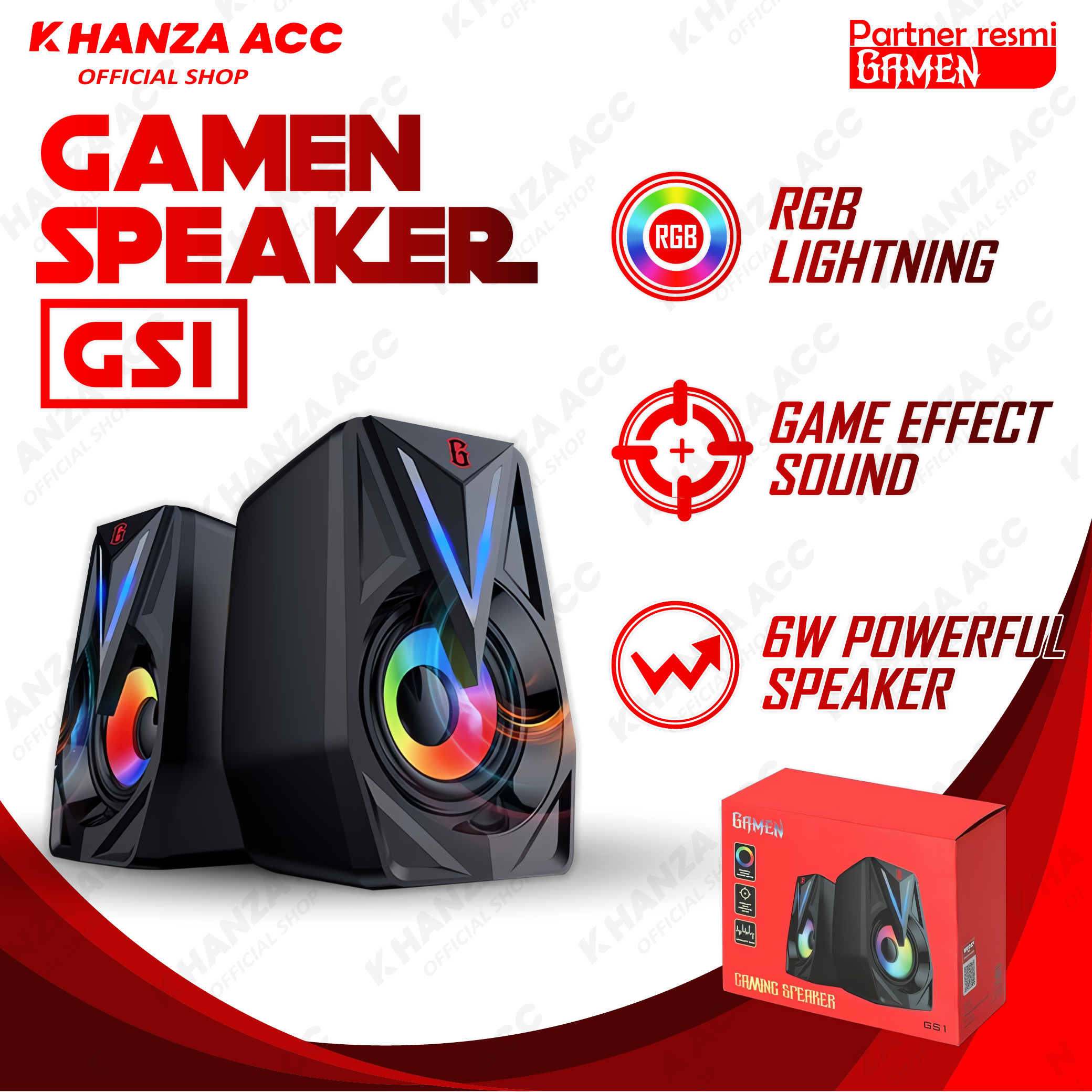 GAMEN GS1 Speaker Laptop/PC/Gaming Soundbar Super Bass Portable RGB Lighting | Lazada Indonesia