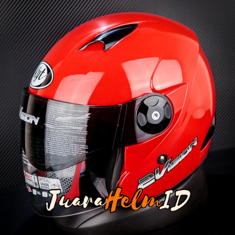 KYT HELM 2 VISION SOLID / RED / KYT 2VISION - STANDAR | Lazada Indonesia