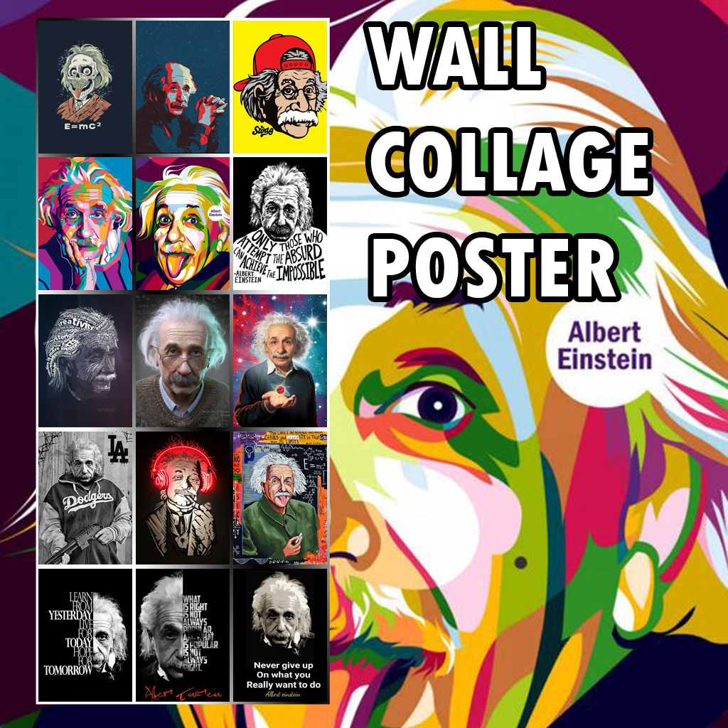 (16PCS) Poster albert einstein aesthetic Anti Air wall collage wall art ...
