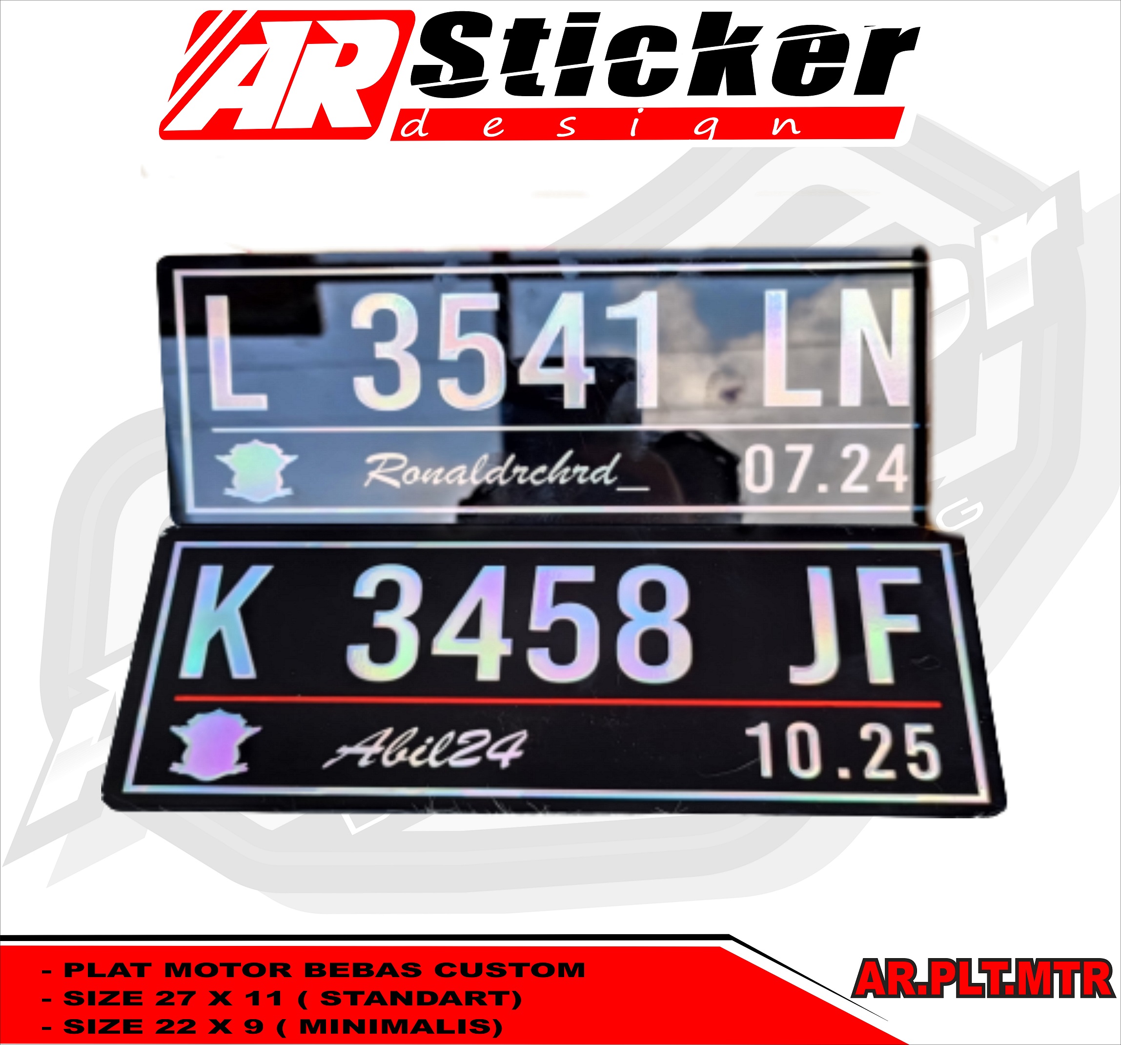 Plat Motor Akrilik Custom Nomor Nama Variasi Font Hologram AR | Lazada ...