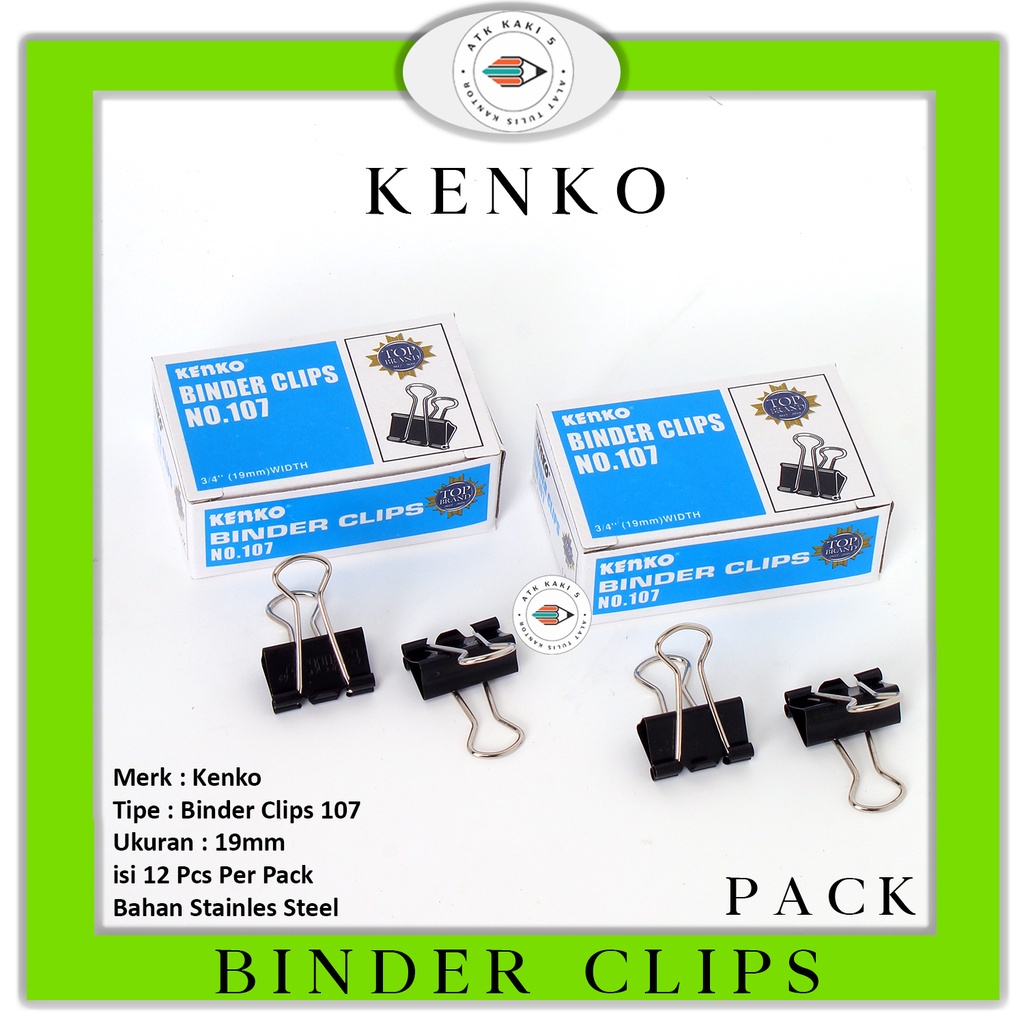 KENKO - Binder Clip 107 Penjepit Dokumen - Pack | Lazada Indonesia