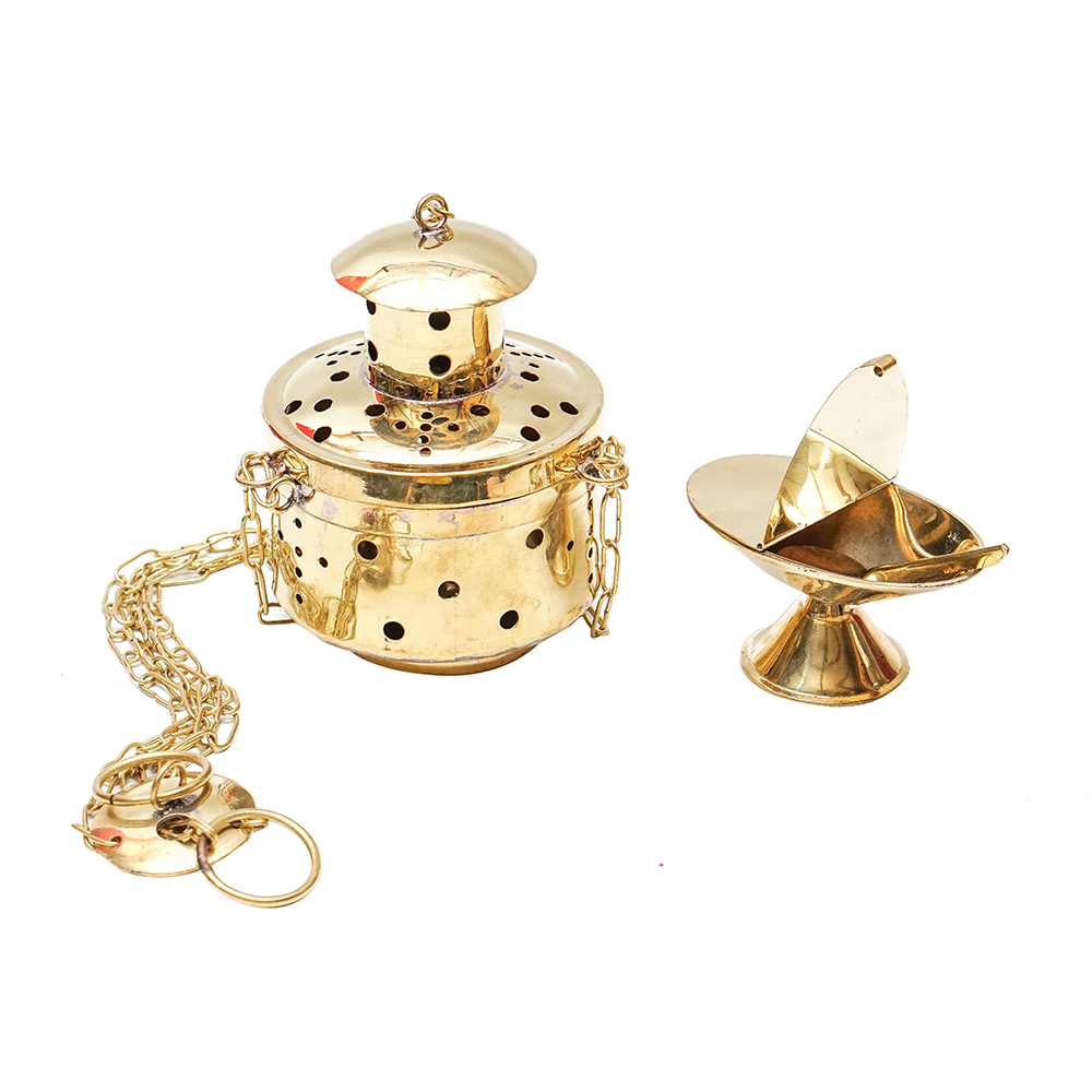 Set Wiruk dan Wadah Dupa Plat Kuningan Tungku Ukupan Liturgi Katolik ...