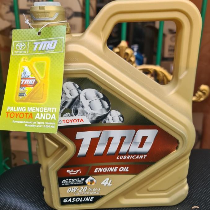Oli Mesin Mobil TMO GOLD 0W-20 untuk BENSIN gasoline (4L) Original Toyota // TMO BENSIN 0W20 ...
