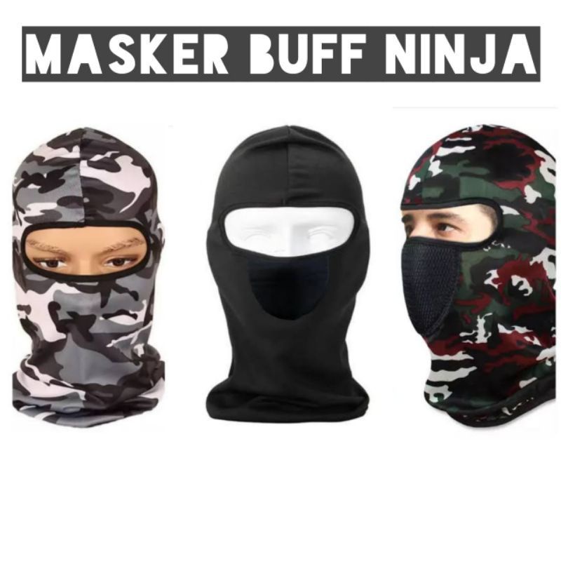 Masker Buff Ninja Hitam Polos, Motif Loreng Dan Tengkorak | Lazada ...