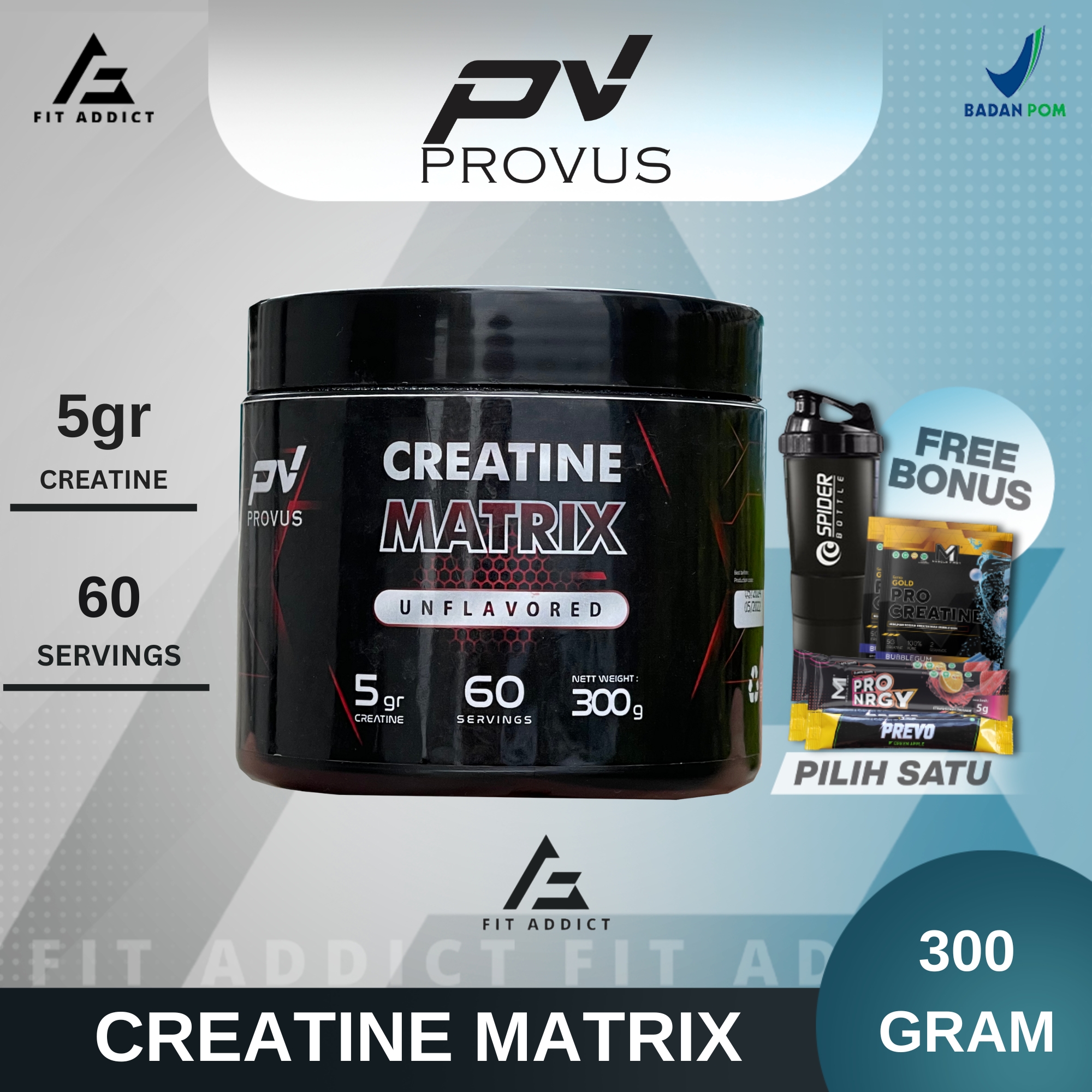 Provus Creatine Matrix 300gr 300 Gram 60 Serving Creapure Monohydrate ...