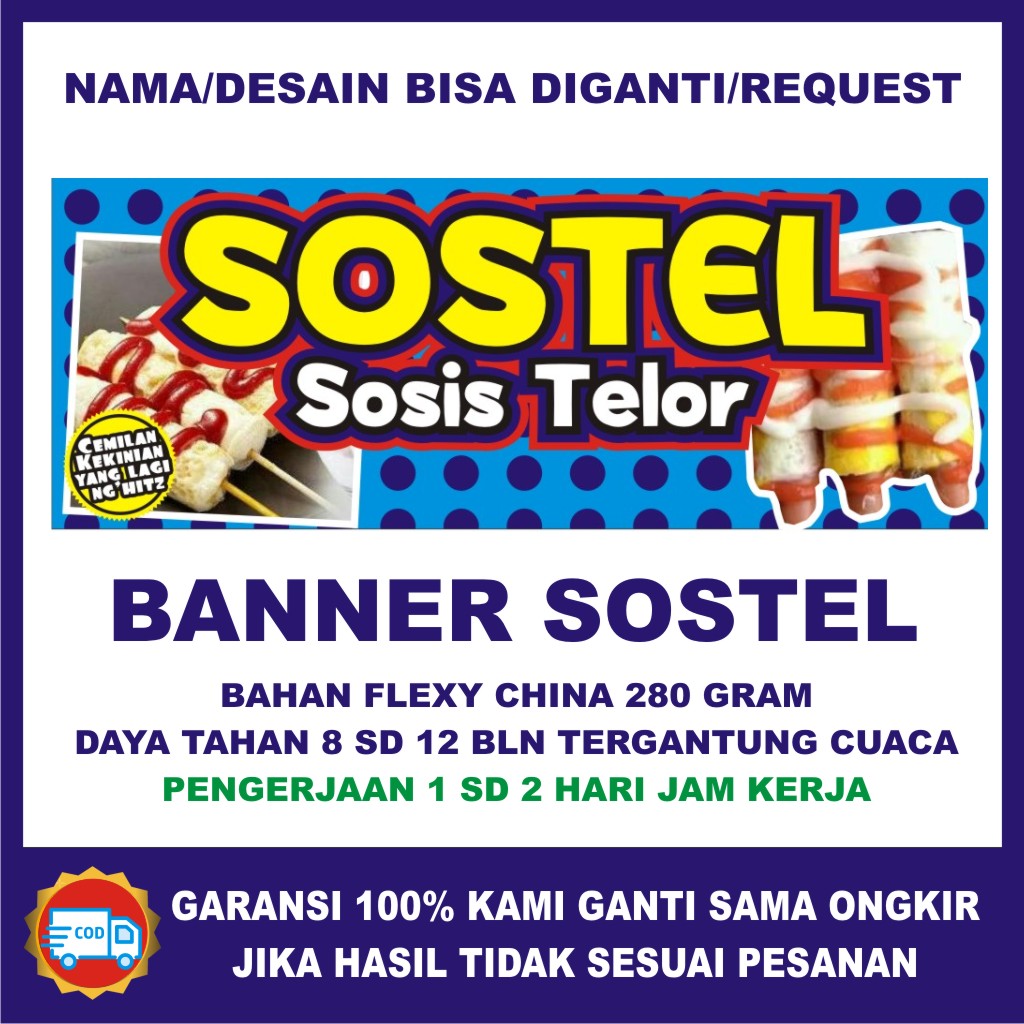 Banner sostel | Spanduk Sostel Bisa Custom Desain SUka SUka | Lazada ...