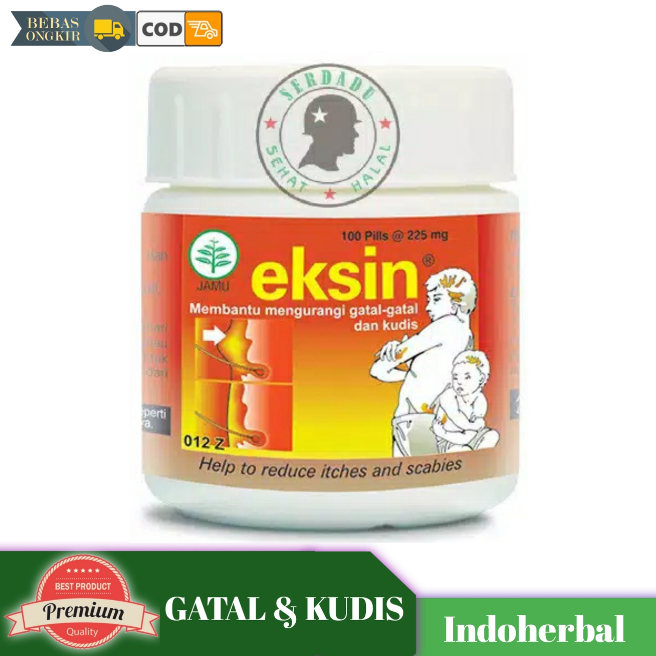 Eksin (100 Pil) Obat Gatal Kulit Paling Ampuh Seluruh Tubuh atau Gatal ...