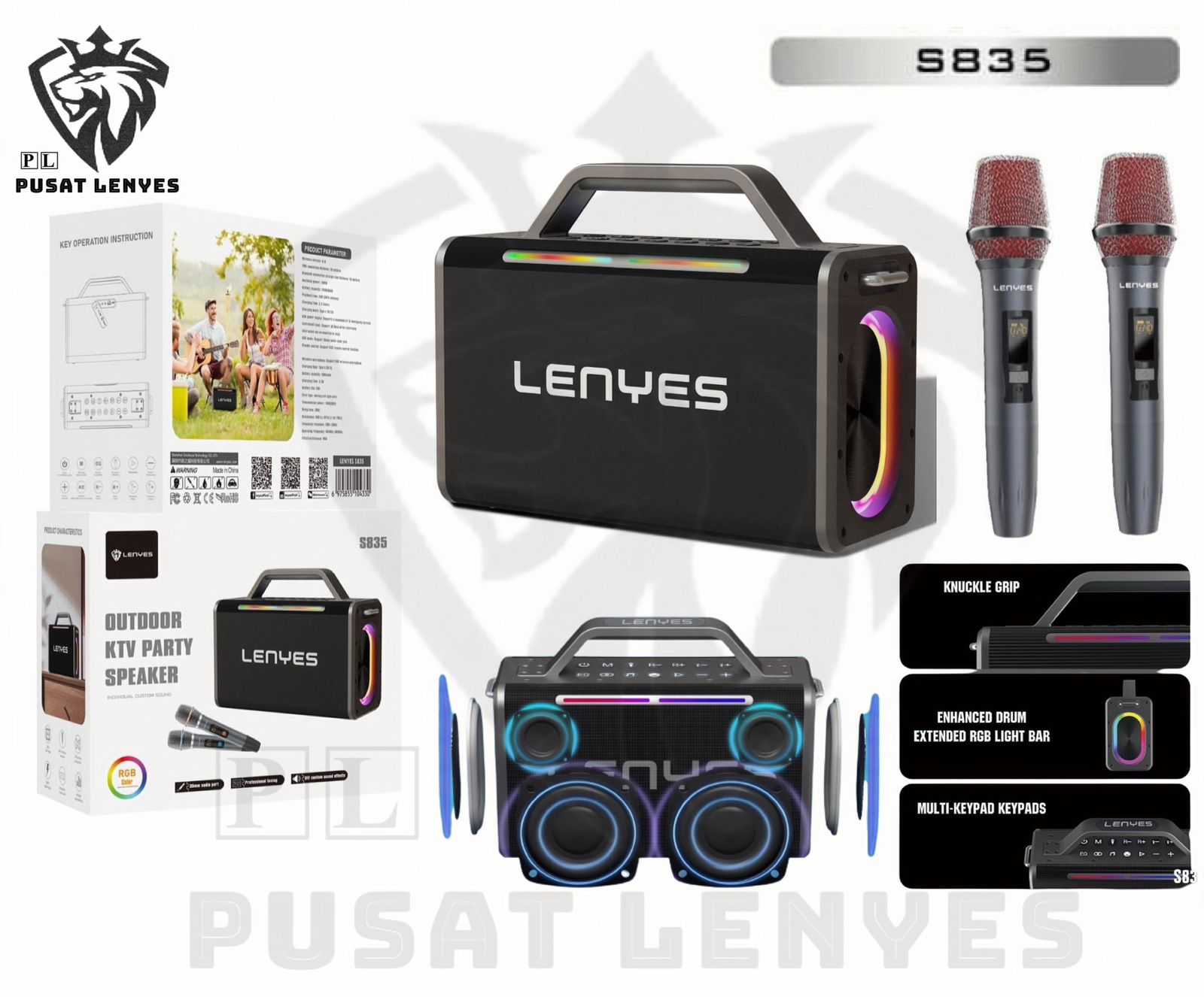 S835 - Speaker LENYES S-835 200W Outdoor KTV Wireless Speaker ...